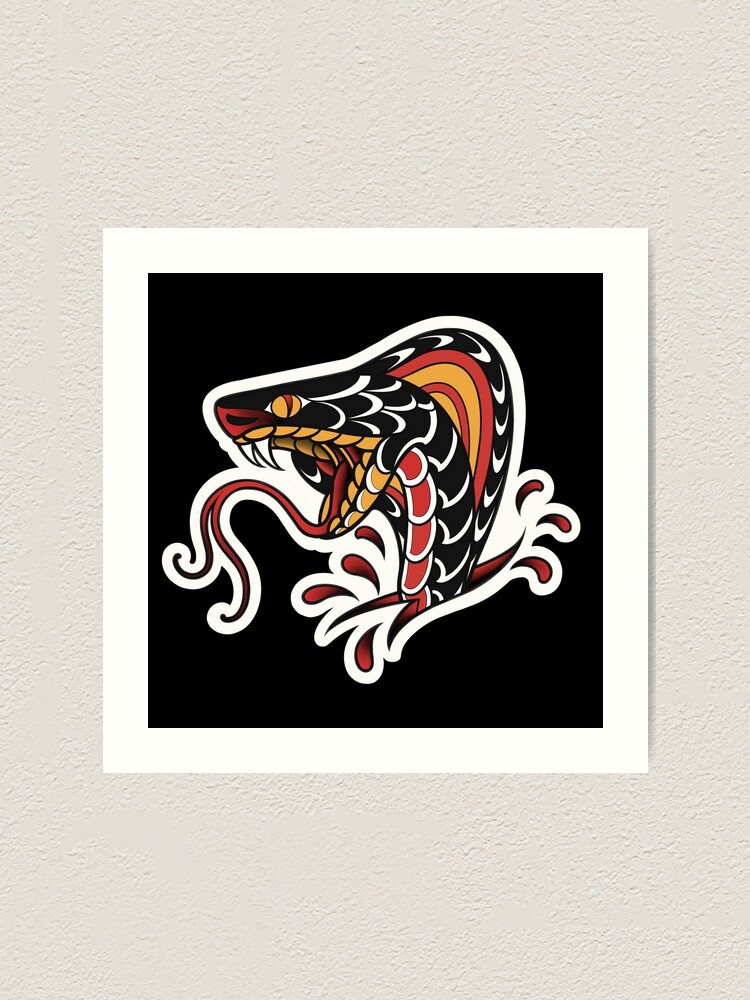 "Black snake, traditional style tattoo / old school / traditional snake ...