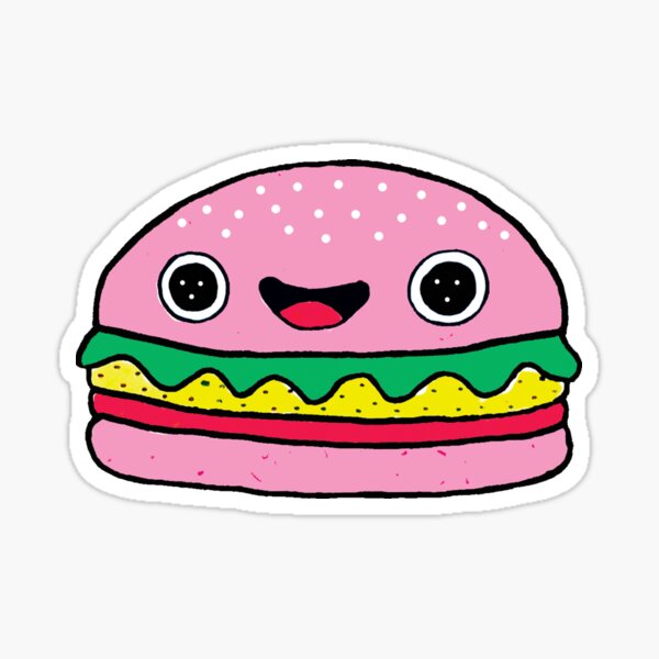 "Cute Burger" Sticker for Sale by saifchowdhury | Redbubble