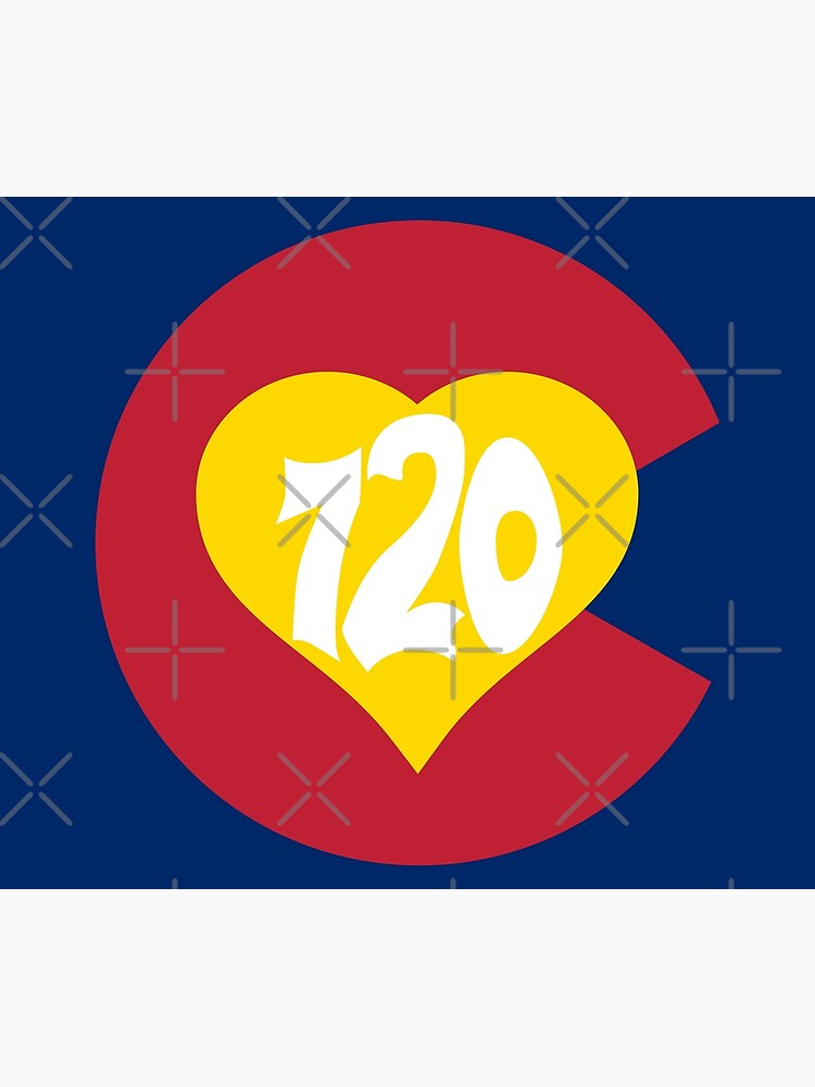 "Hand Drawn Colorado Heart Flag 720 Area Code" Metal Print for Sale by ...