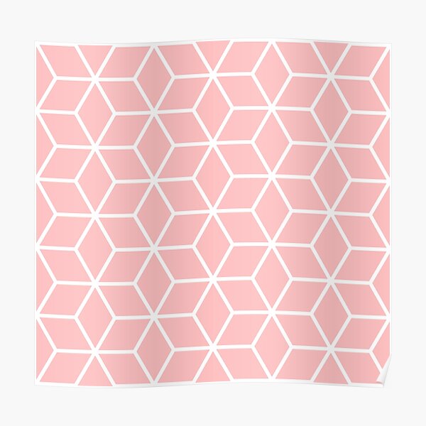 Póster «LightPink retícula hexagonal enclavada» de ImageNugget | Redbubble