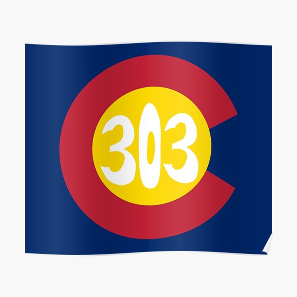"Hand Drawn Colorado Flag 303 Area Code" Poster for Sale by itsrturn ...