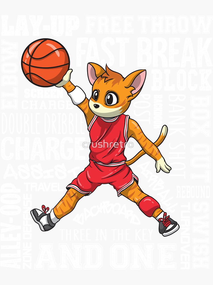 "Funny Anime Animal Furries Dunk Basketball Cute Cat" Sticker for Sale ...