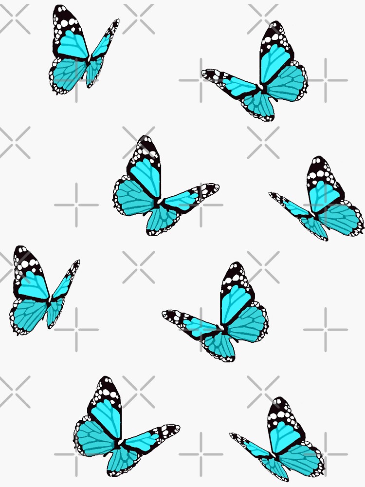 "Teal Butterflies" Sticker for Sale by maiaswamy | Redbubble