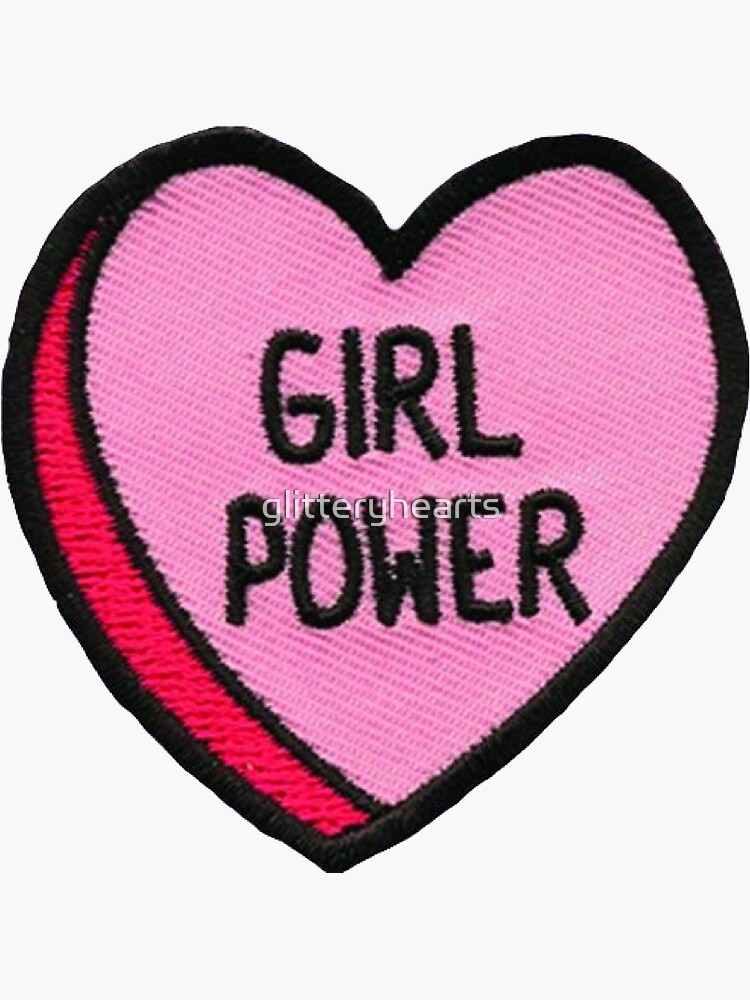 "girl power heart patch " Sticker for Sale by glitteryhearts | Redbubble