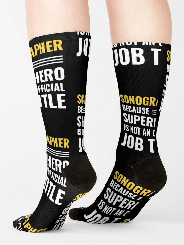 "Funny Sonographer Superhero, Gift For Ultrasound Tech" Socks for Sale ...