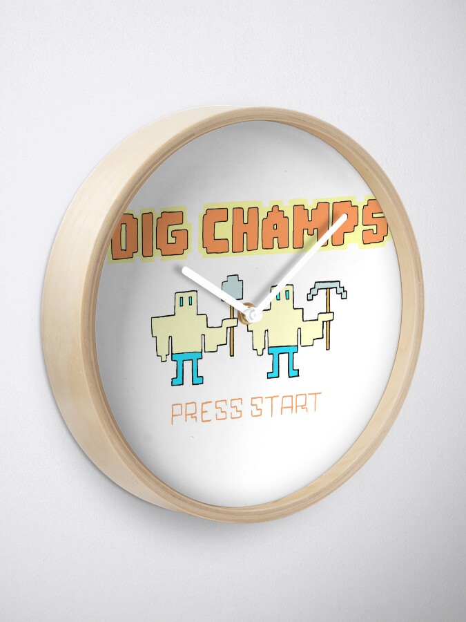 "Dig Champs Retro Game from Regular Show" Clock by durkstars | Redbubble