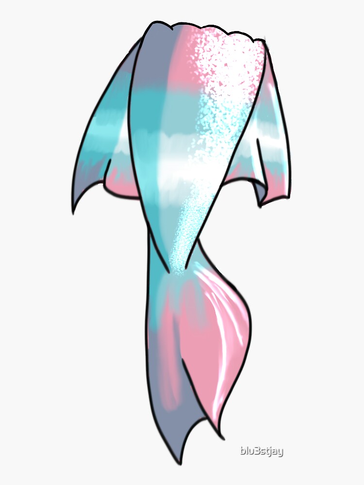 "trans flag mermaid tails" Sticker for Sale by blu3stjay | Redbubble
