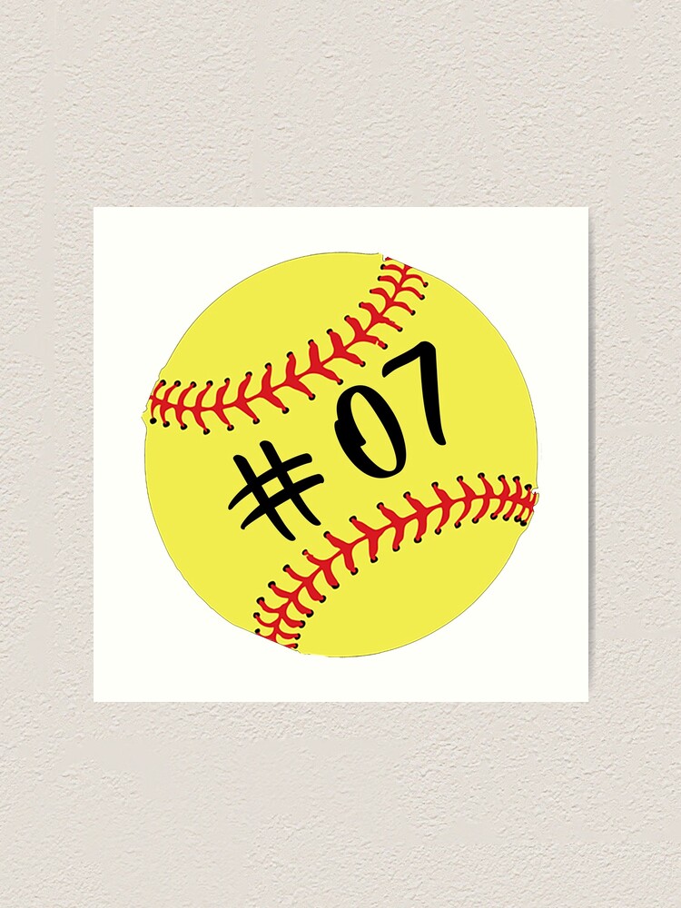 "Softball Player Back No Number 07 #07 Ball Sport Sticker Gift" Art ...