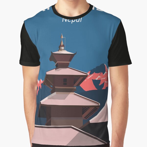 "Nepal Kathmandu everest travel poster print art culture" T-shirt for ...