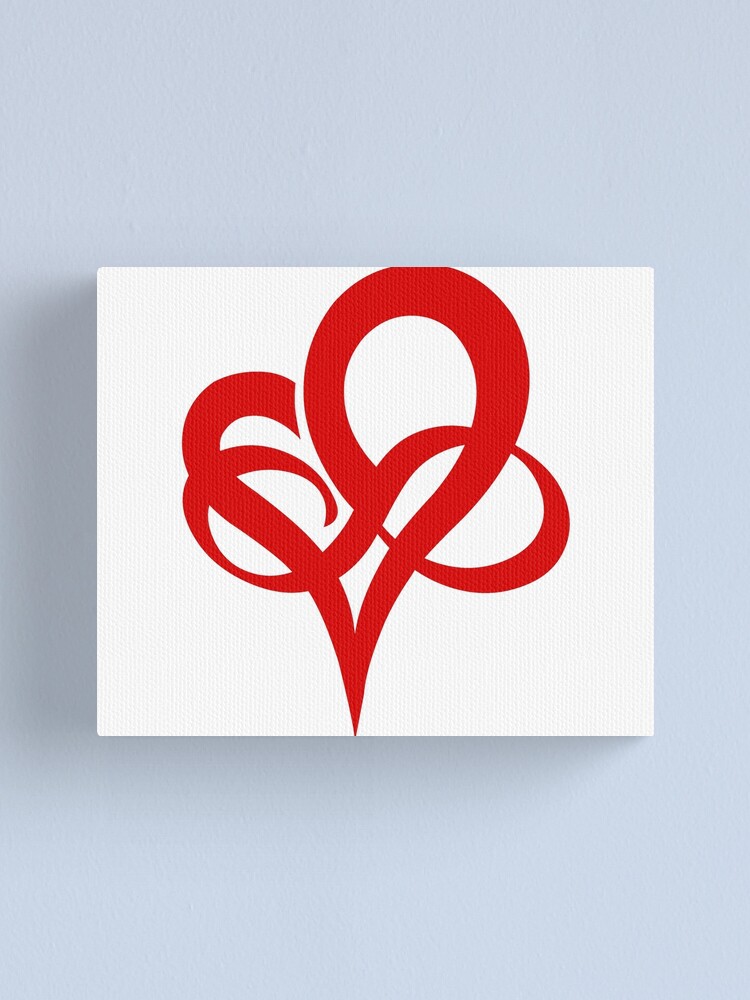 "Red heart | INFINITY HEART | Poly Pride | Polyamory symbol" Canvas ...