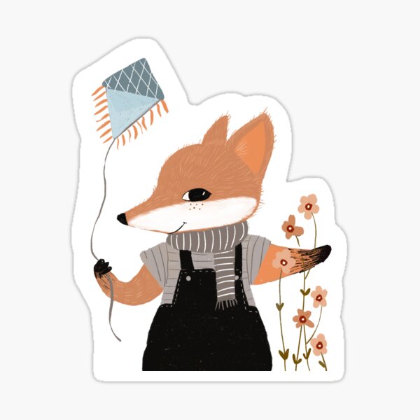 "Little fox is outside" Sticker for Sale by Bimbodream | Redbubble