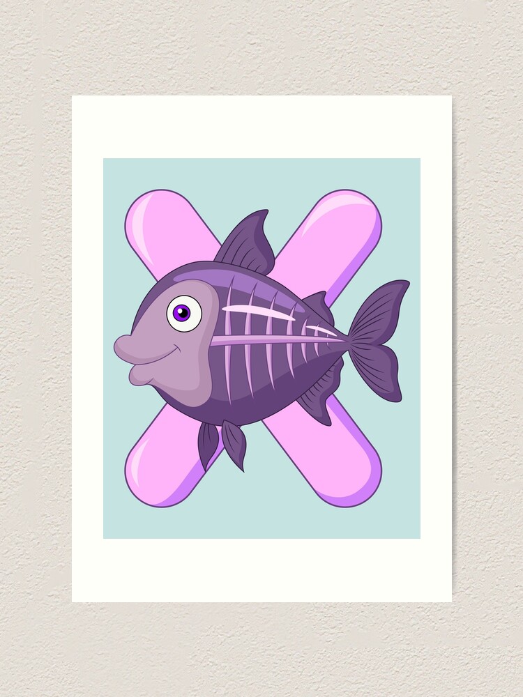 "X X-Ray Fish English Alphabet For Kids Puffy" Art Print for Sale by ...