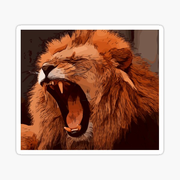 "Lion Roaring" Sticker for Sale by playloud | Redbubble