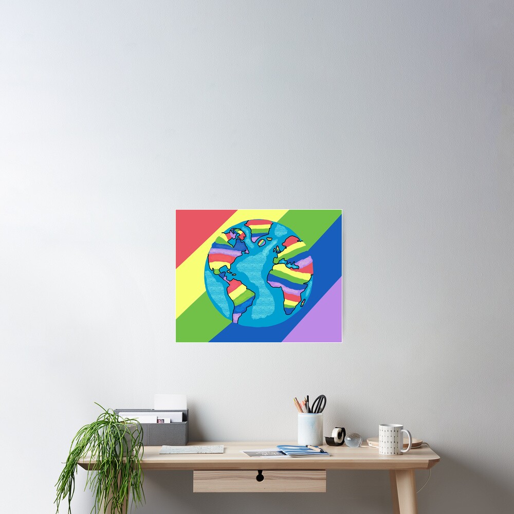 "Rainbow world, Altogether " Poster for Sale by GeckoLass | Redbubble