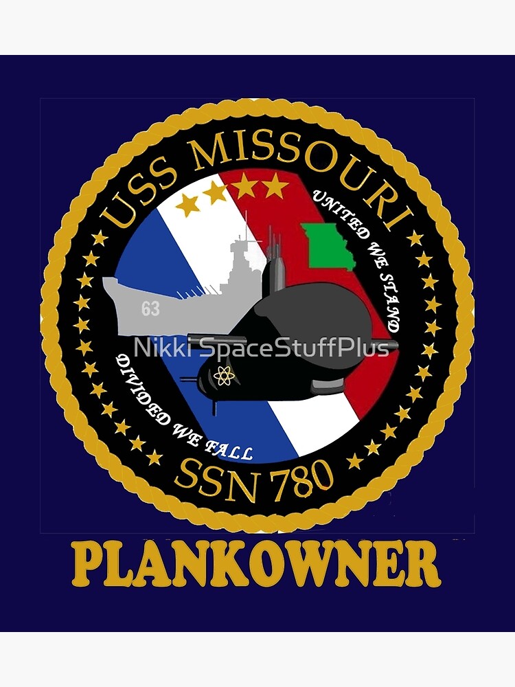 Lámina artística «SSN-780 USS Missouri Logo Plank Propietario Crest ...