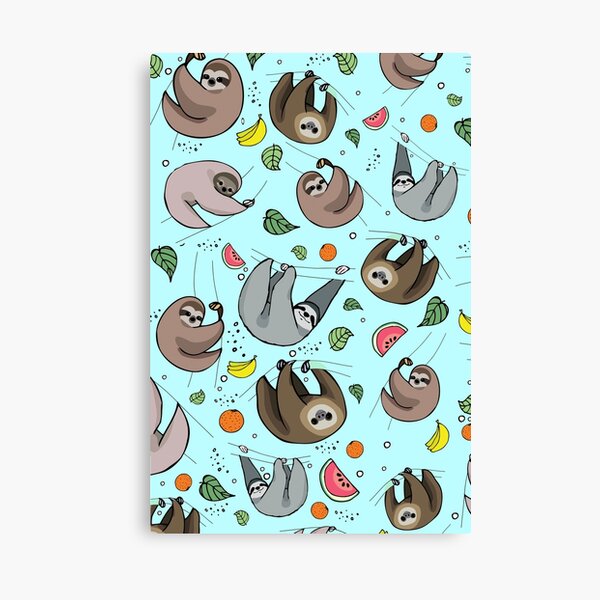 "Sloths in Blue" Canvas Print by Nemki | Redbubble