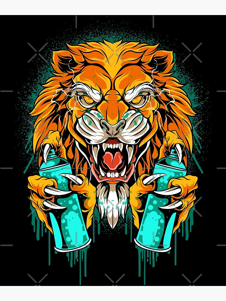 "Graffiti Artist Lion Leo Zodiac Astrology Sign" Art Print by frittata ...