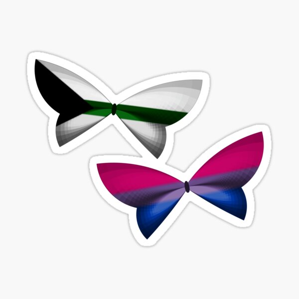 "Demiromantic Bi Pride Butterflies" Sticker by shaneisadragon | Redbubble