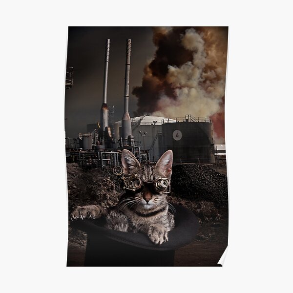 "Steampunk Sid Kitten Overlord" Poster by greenmantle | Redbubble