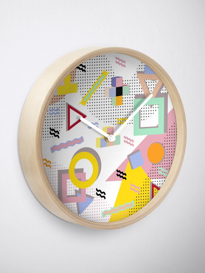 "Memphis Design" Clock for Sale by artsicastudio | Redbubble