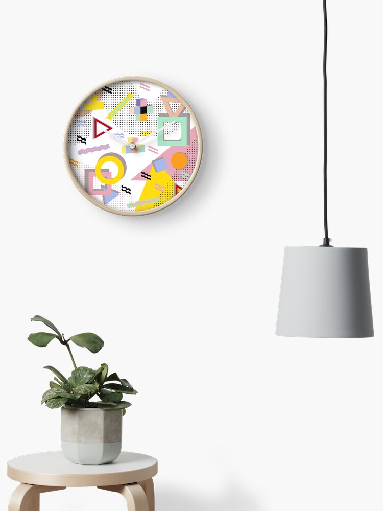 "Memphis Design" Clock for Sale by artsicastudio | Redbubble