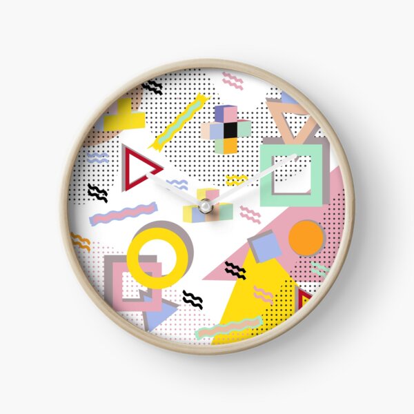 "Memphis Design" Clock for Sale by artsicastudio | Redbubble