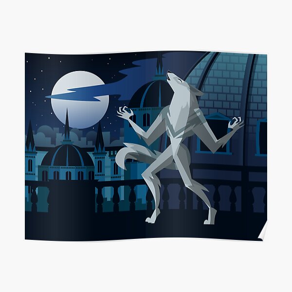 "werewolf on roof" Poster by matintheworld | Redbubble