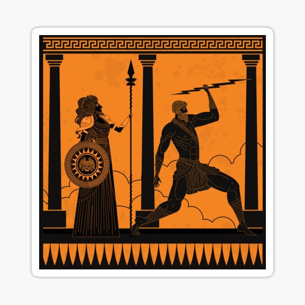 "athena and zeus" Sticker for Sale by matintheworld | Redbubble