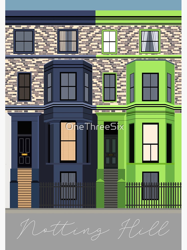 "Notting Hill Houses, London " Sticker for Sale by OneThreeSix | Redbubble