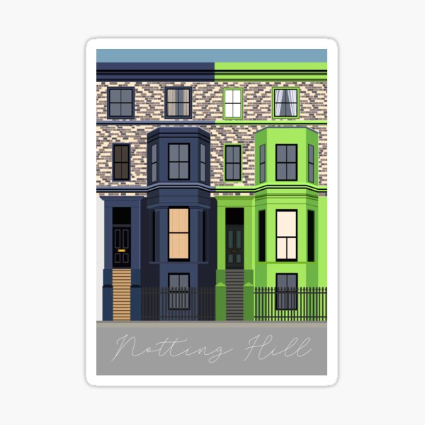 "Notting Hill Houses, London " Sticker for Sale by OneThreeSix | Redbubble