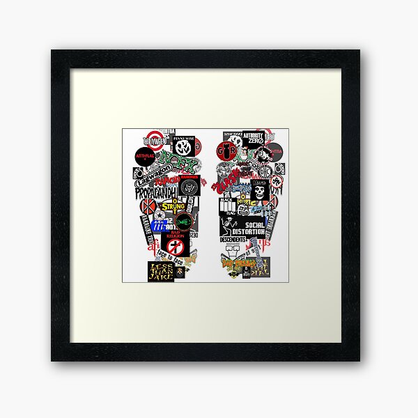 "punk rock sticker wall" Framed Art Print for Sale by gjnilespop ...