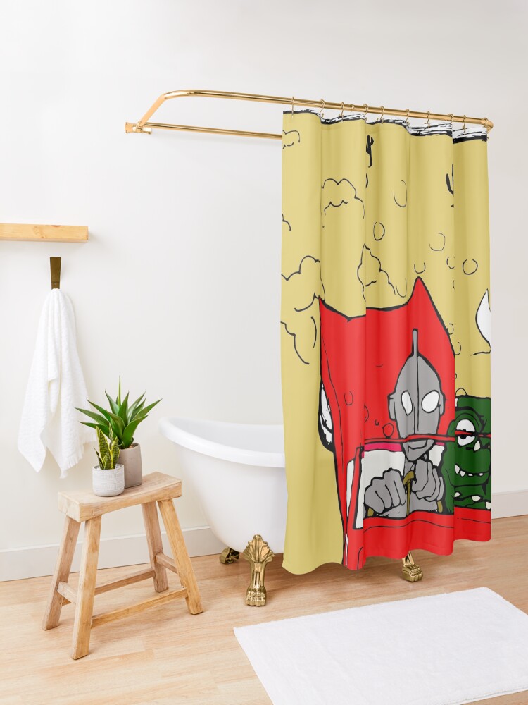 "Fear and Loathing with Godzilla" Shower Curtain for Sale by ...