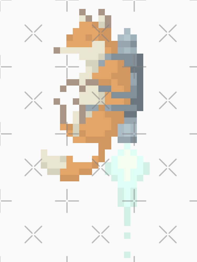 "Fox Jetpack Pixel Art" T-shirt for Sale by obinsun | Redbubble | fox t ...