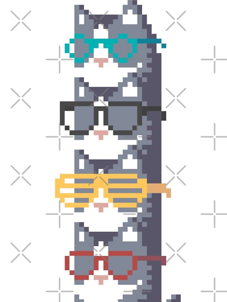 "Cats In Glasses Pile Pixel Art" iPhone Case for Sale by obinsun ...