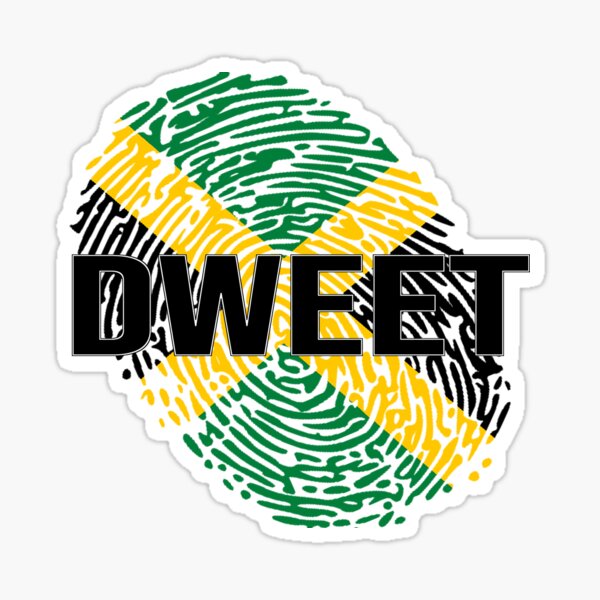 "Jamaican Flag Fingerprint Dweet " Sticker by EverythingJA | Redbubble