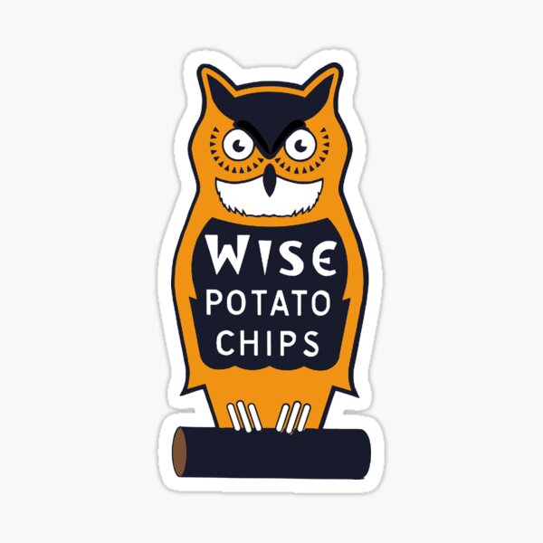 "Wise Potato Chips Owl" Sticker for Sale by Pop-Pop-P-Pow | Redbubble