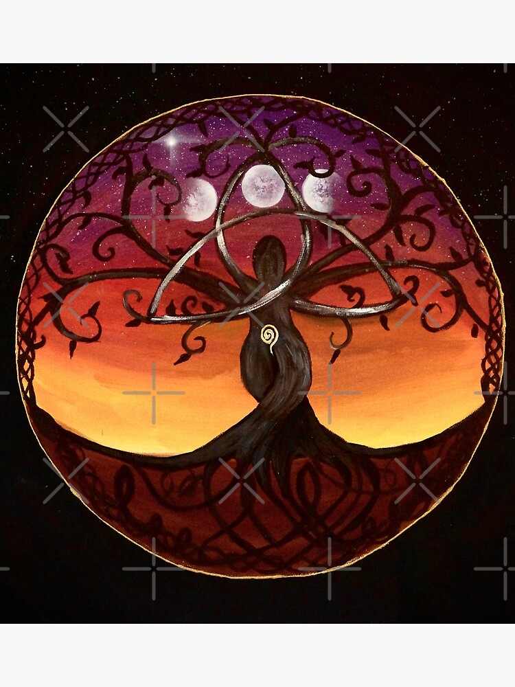 "Tree of Life - Great Goddess Mother Earth with Triquetra Knot" Art ...