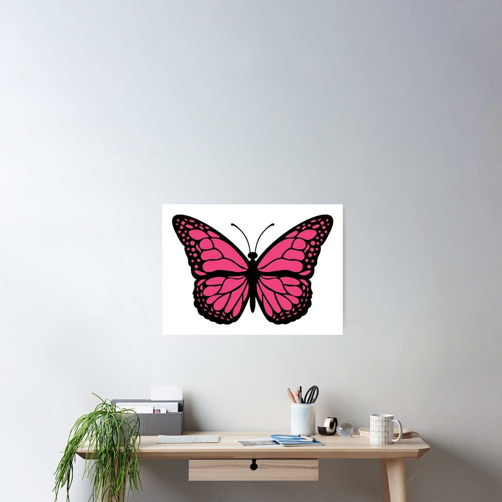 "Hot Pink Butterfly" Art Board Print for Sale by mynameisliana | Redbubble