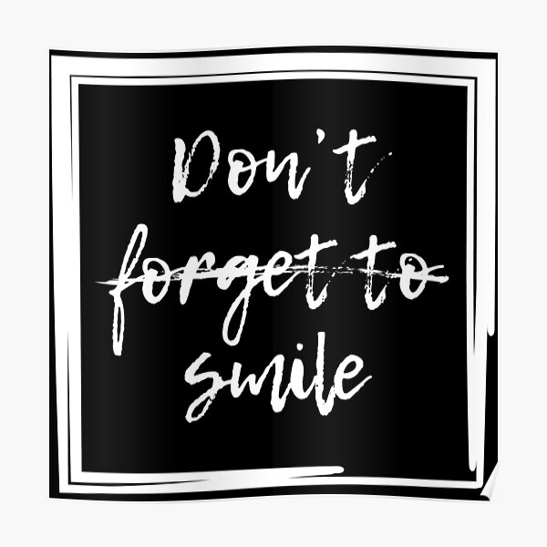 Poster « Citation Joker Don't Forget To Smile - blanc », par ...