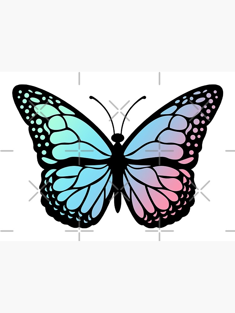 Green And Pink Butterfly Clipart