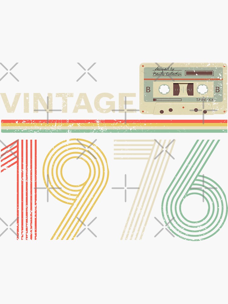 "Vintage cassette 1976" Sticker by PCollection | Redbubble