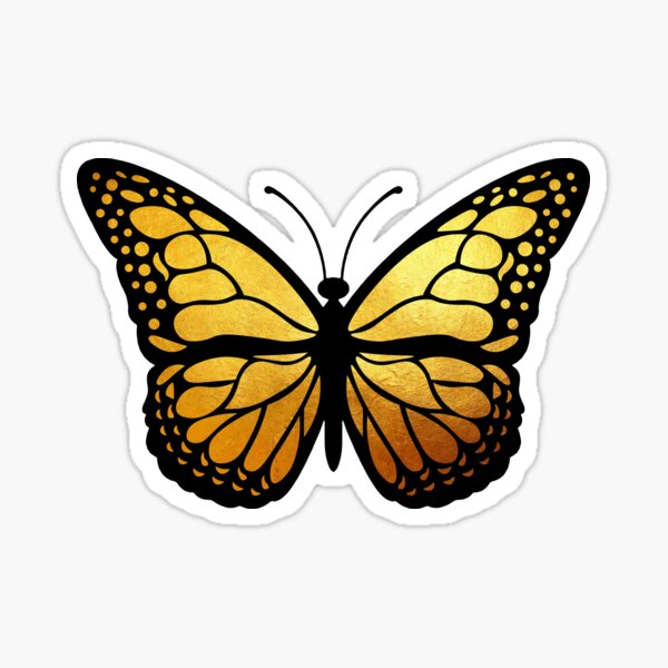 "Gold Butterfly" Sticker for Sale by mynameisliana | Redbubble