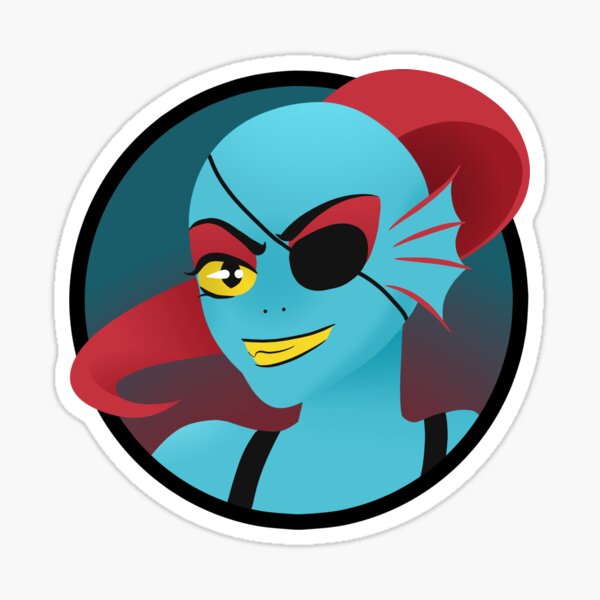 "Minimalist Undyne (but with an eye?)" Sticker for Sale by LunaticBunny ...