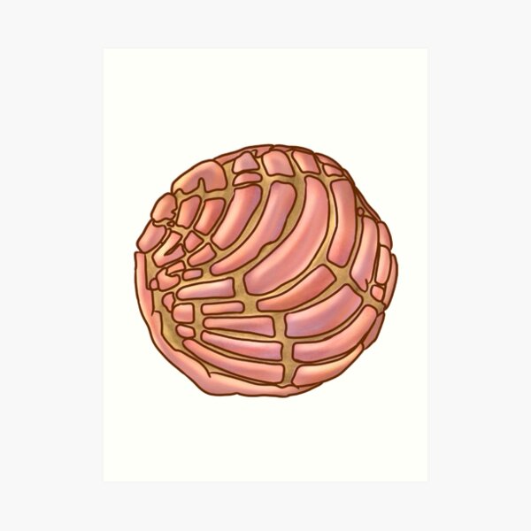 "Brown Concha Pan Dulce - Mexican Sweet Bread" Art Print for Sale by ...