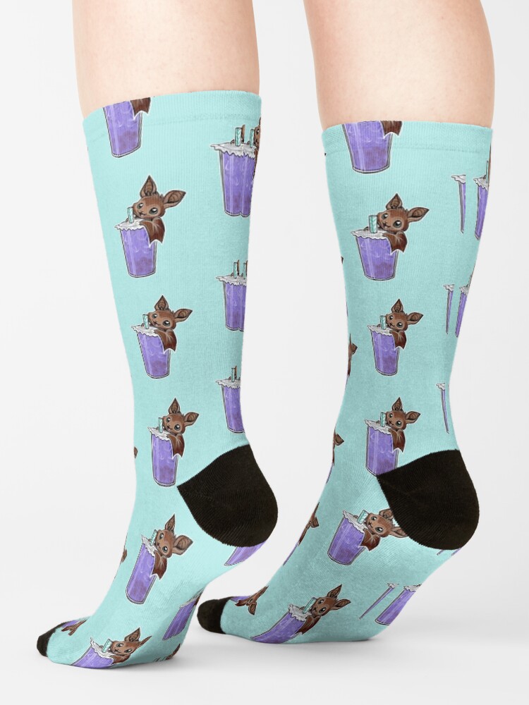 "Boba tea bat" Socks for Sale by ArtOfBianca | Redbubble