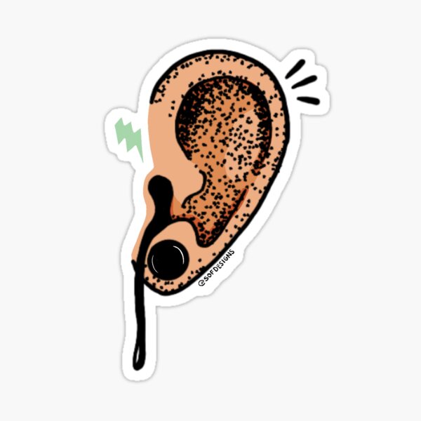 "Broken Ears Ringing" Sticker for Sale by sofdesigns | Redbubble