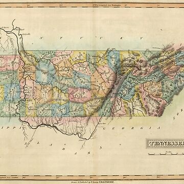 "Vintage Map of Tennessee (1822)" Poster for Sale by BravuraMedia ...