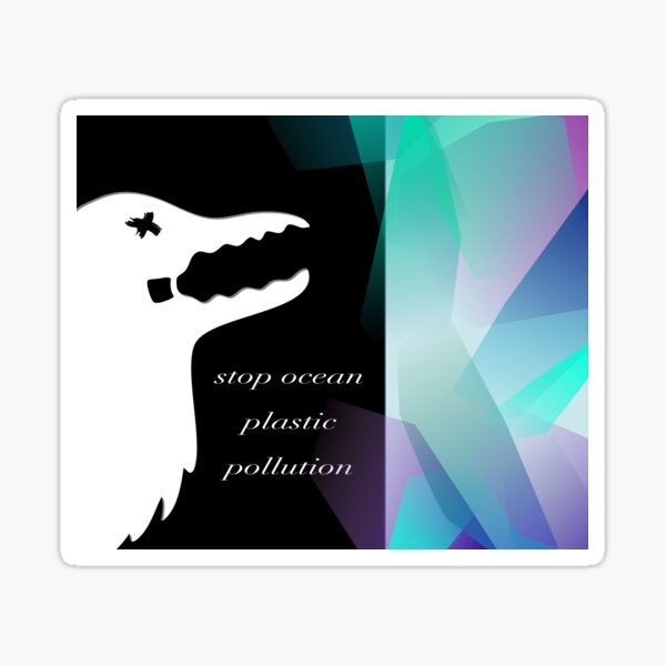 "Stop ocean plastic pollution. Ecological poster. " Sticker by rgc003 ...