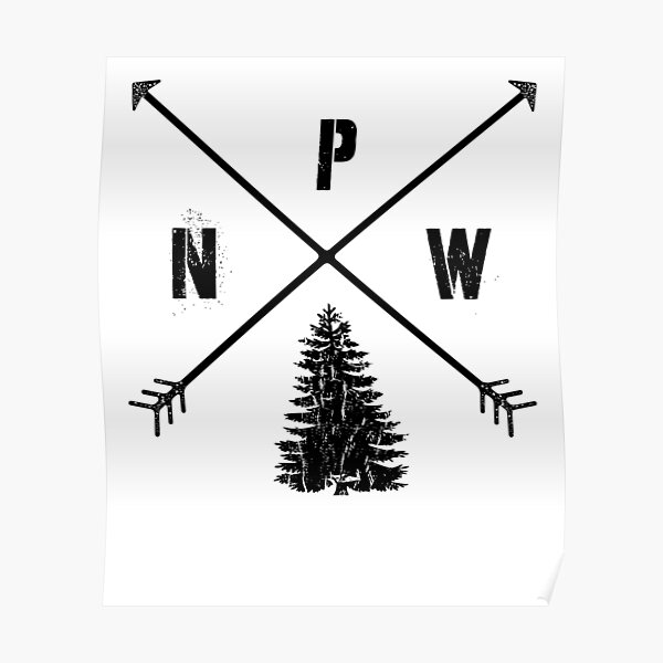 "Vintage Pine Tree Pacific Northwest PNW with Arrows" Poster by ...