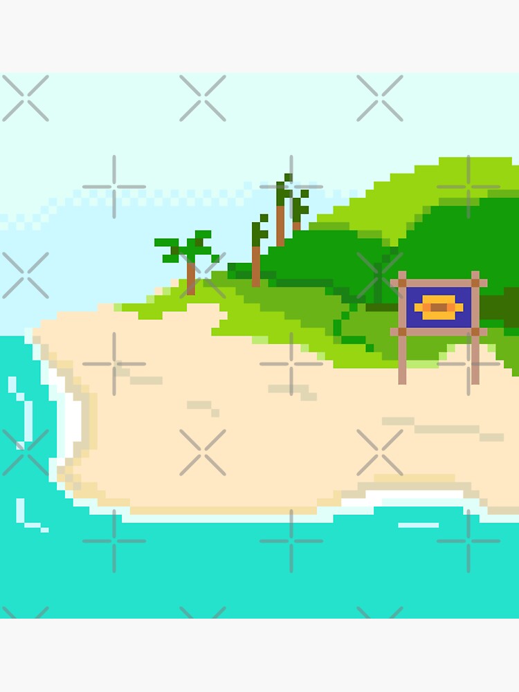 "Survivor Beach Pixel Art - Fiji Tribe Camp" Sticker for Sale by ...